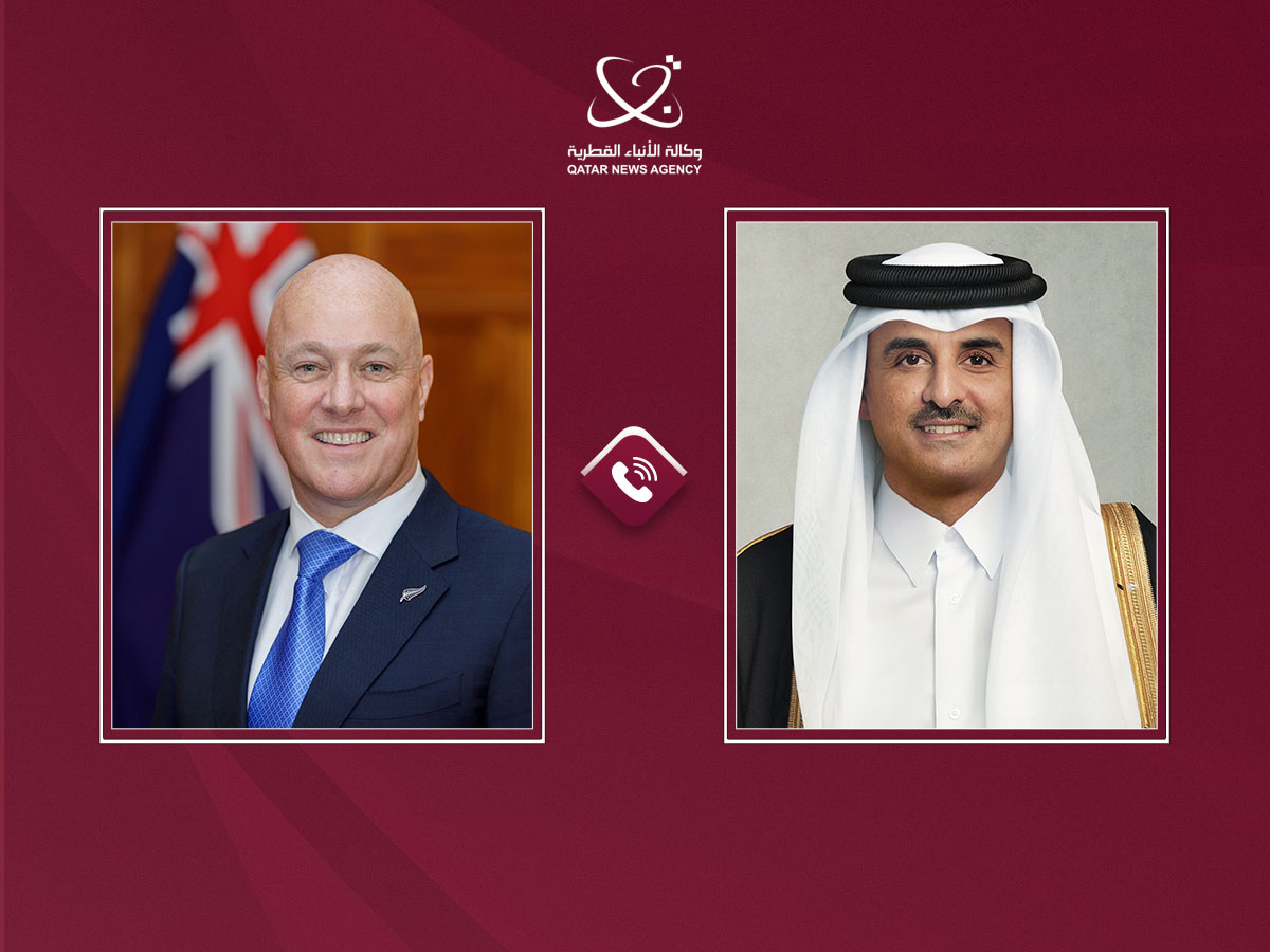 HH the Amir Receives Phone Call from New Zealand's Prime Minister ...